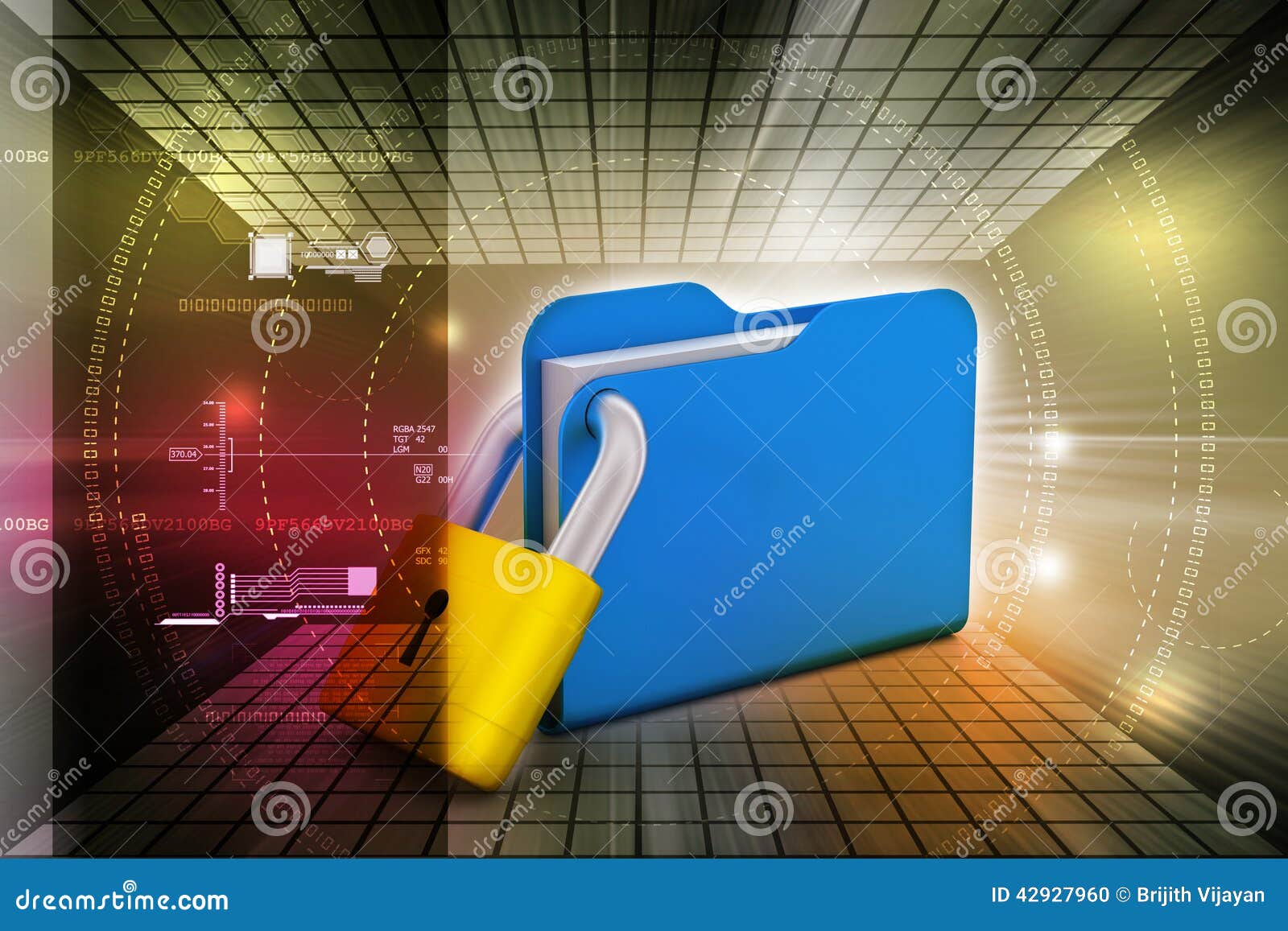 Folder locked stock illustration. Illustration of information - 42927960