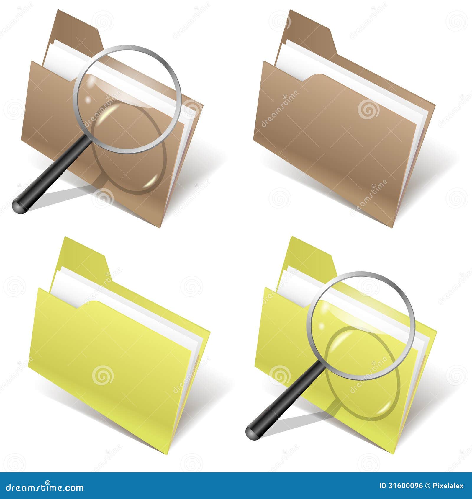 Folder and magnifier stock vector. Illustration of magnifying - 31600096