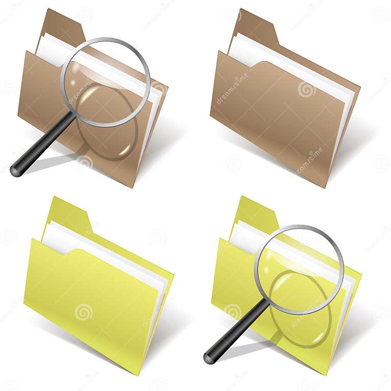 Folder and magnifier stock vector. Illustration of magnifying - 31600096