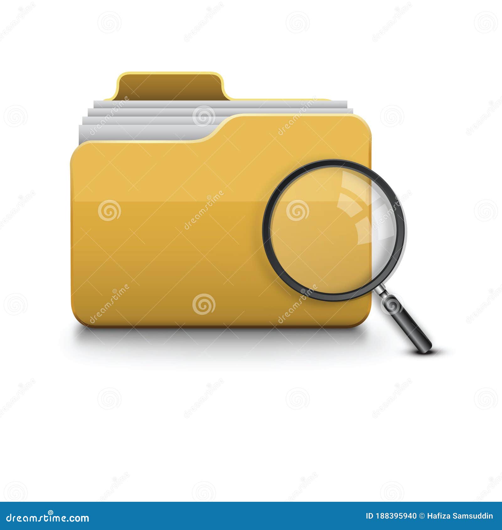 Folder and Magnifying Glass. Vector Illustration Decorative Design ...