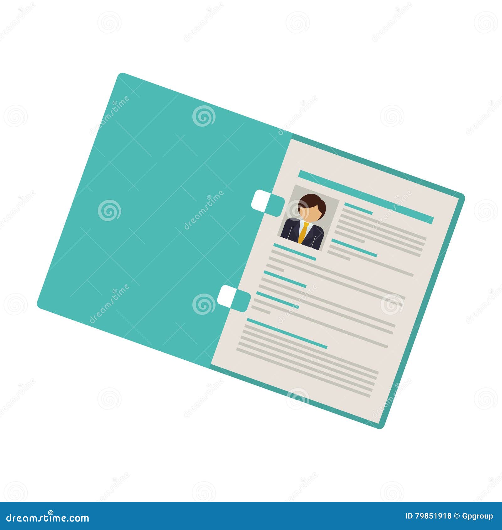 Folder with Man Curriculum Vitae Stock Vector - Illustration of ...