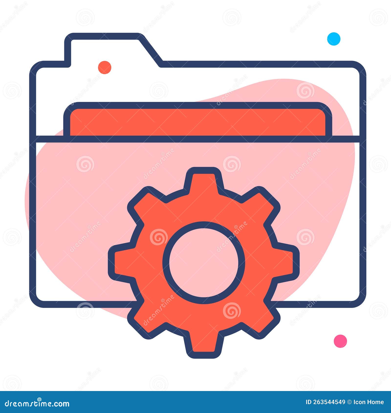 Folder Management Flat Line Icon Modern Illustration Stock Vector ...