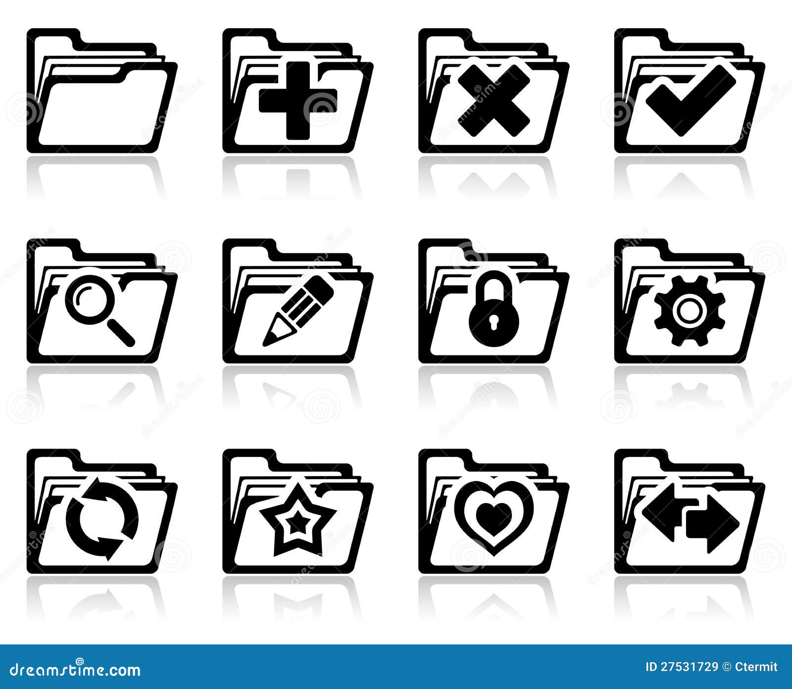 Folder management icons stock vector. Illustration of favourite - 27531729