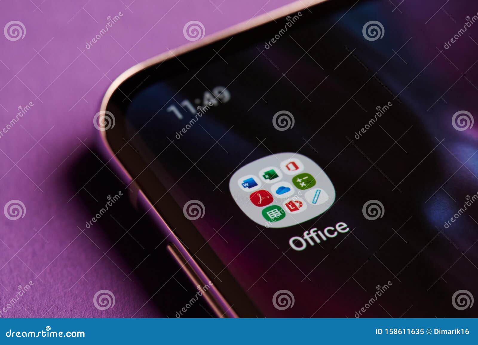Folder with Microsoft Office Apps in Smartphone Editorial Image - Image ...