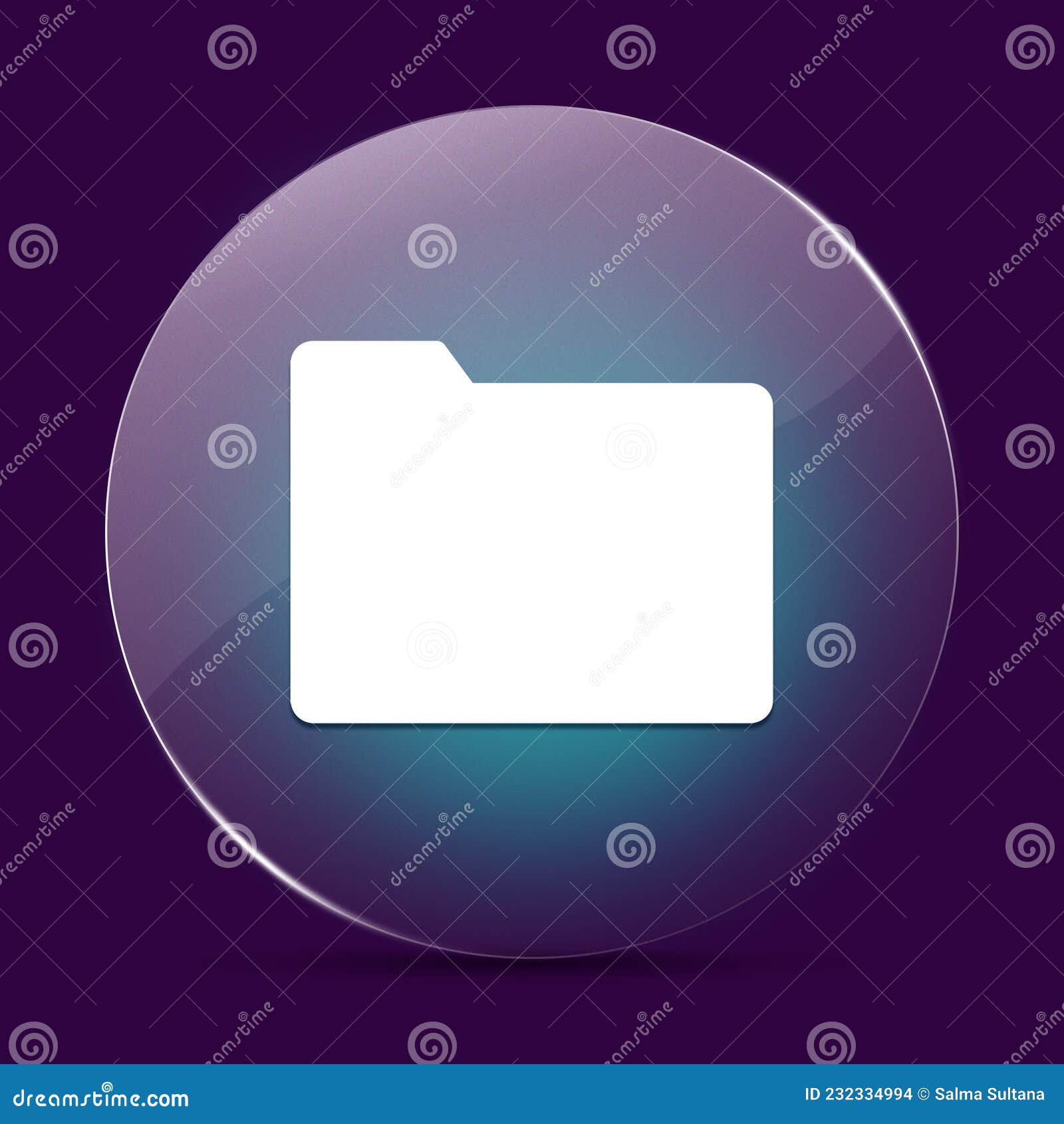 Folder Moonlight Glass Round Button Abstract on a Dark Purple ...