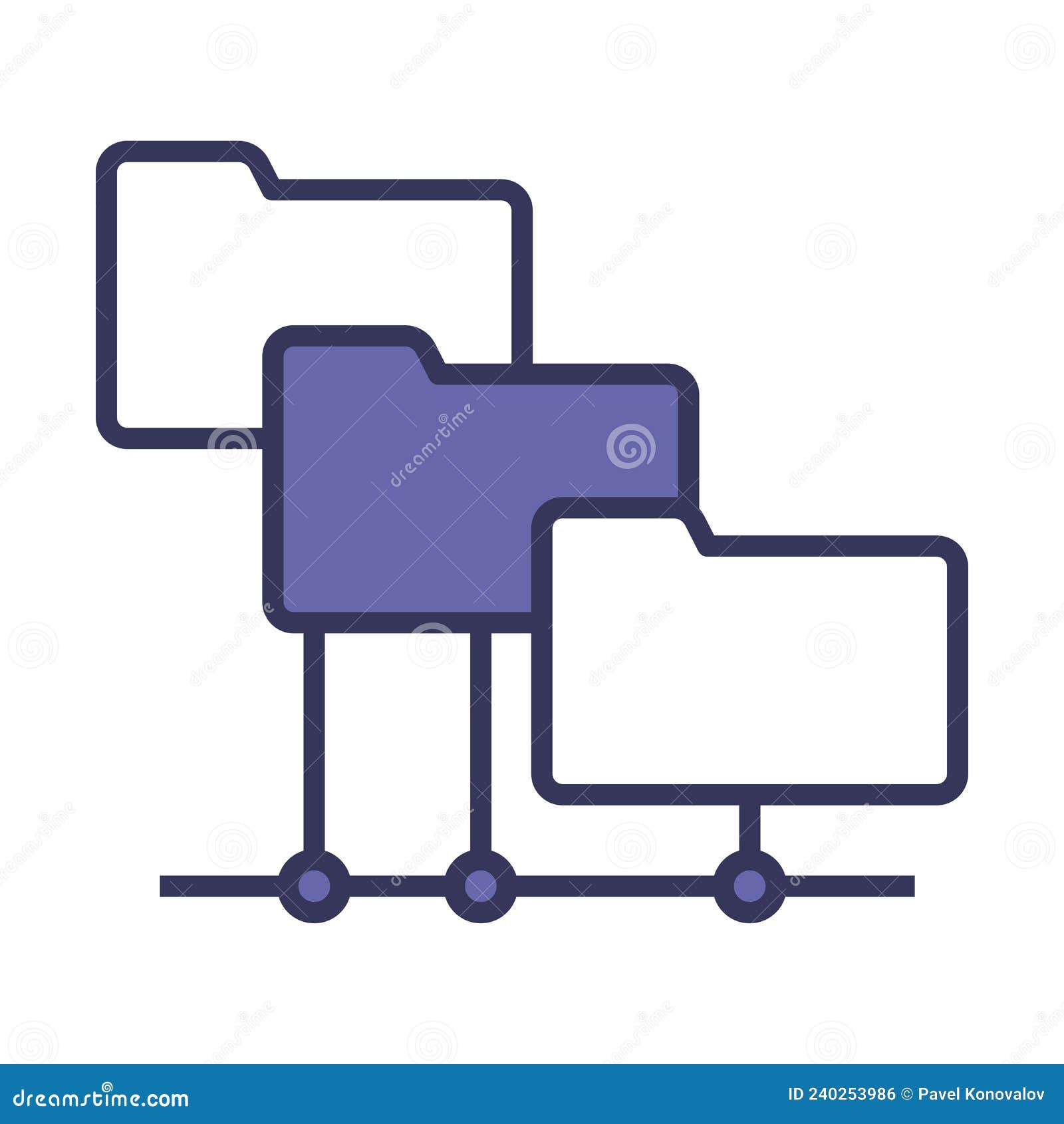 Folder Network Icon stock vector. Illustration of computer - 240253986