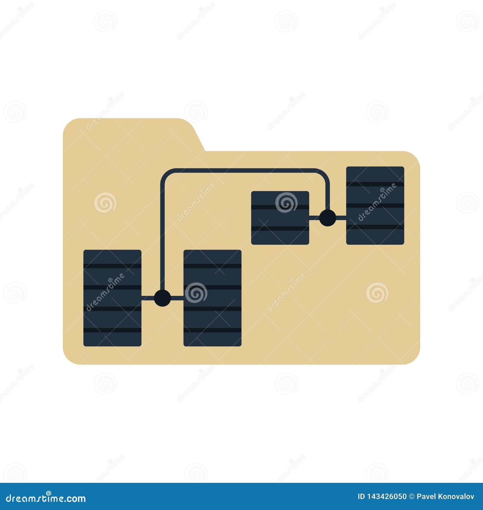 Folder Network Icon stock vector. Illustration of share - 143426050