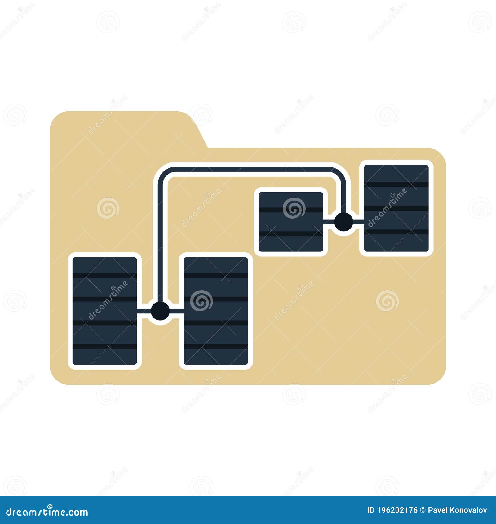 Folder Network Icon stock vector. Illustration of data - 196202176