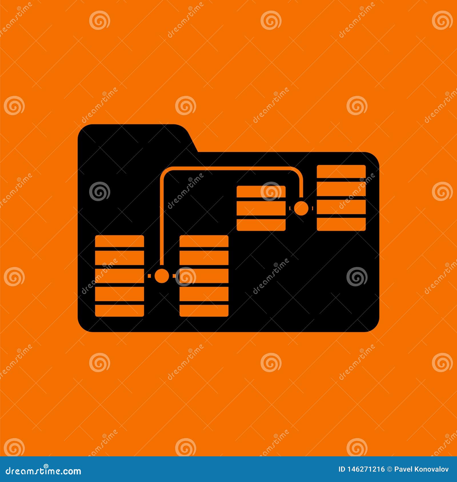 Folder Network Icon stock vector. Illustration of server - 146271216