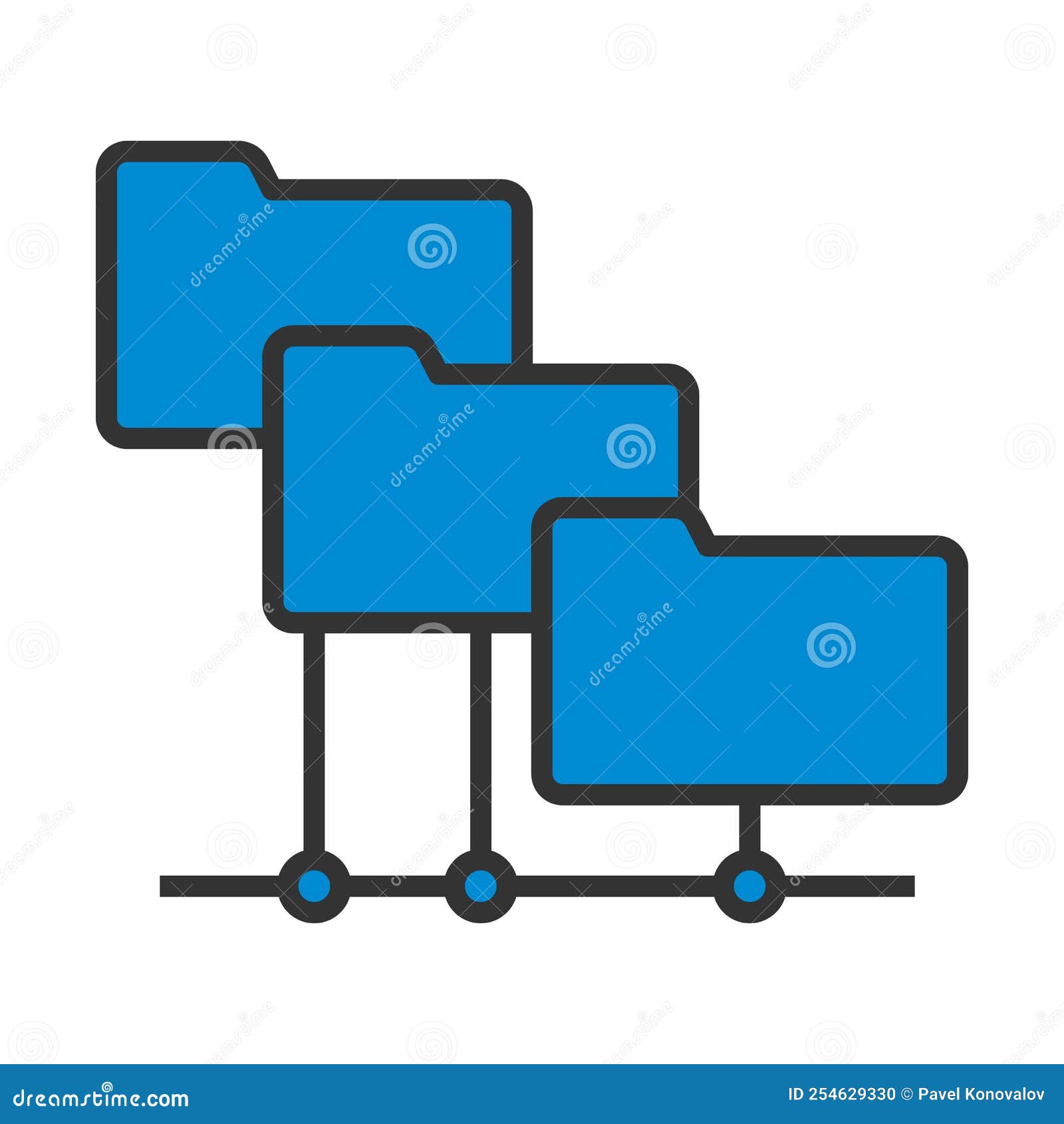 Folder Network Icon stock vector. Illustration of database - 254629330