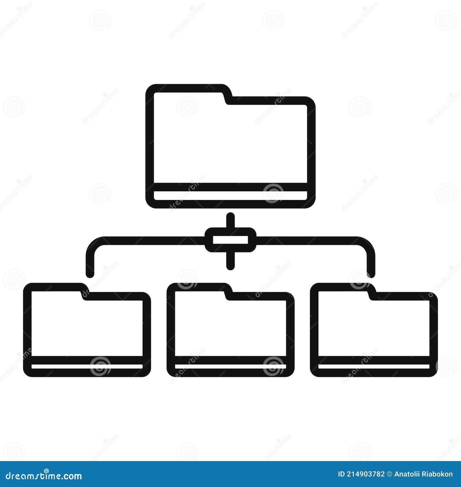 Folder Network Icon, Outline Style Stock Vector - Illustration of ...