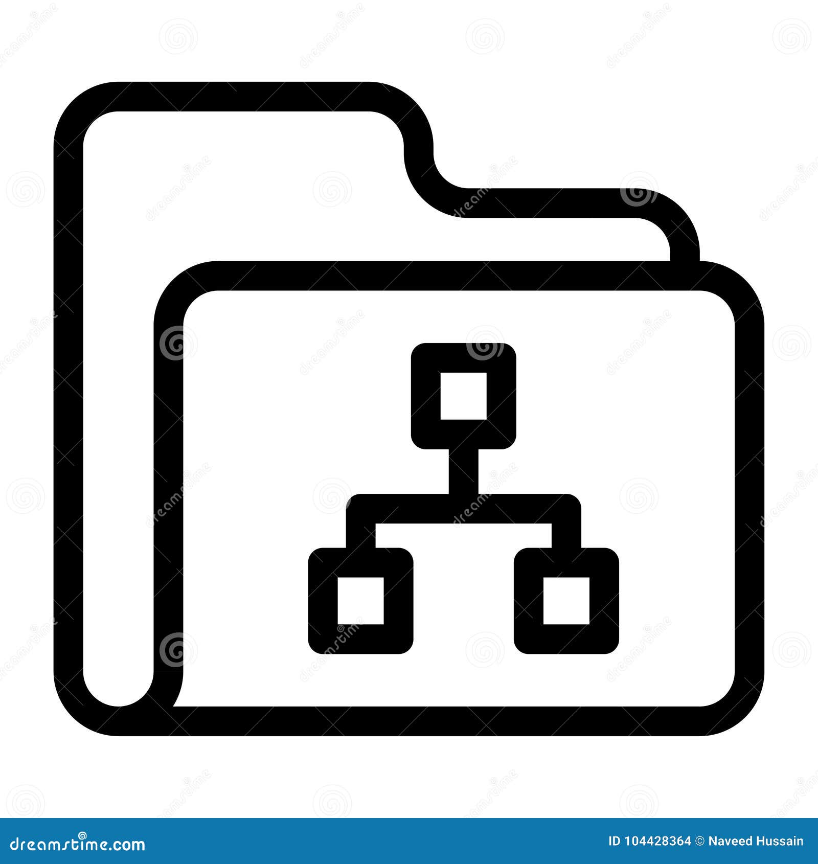 Folder network Line icon stock illustration. Illustration of team ...