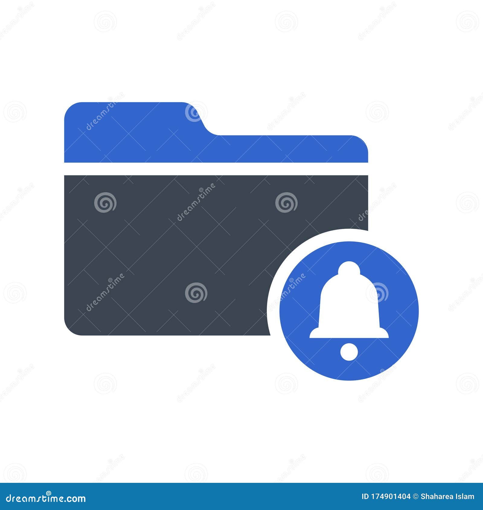 Folder notification icon stock vector. Illustration of notification ...