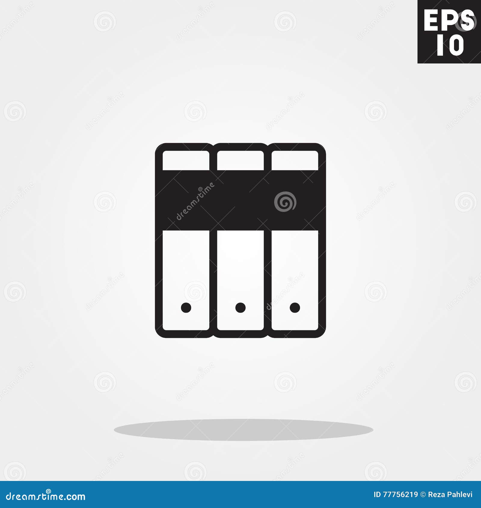 Folder Office Icon in Trendy Flat Style Isolated on Grey Background ...