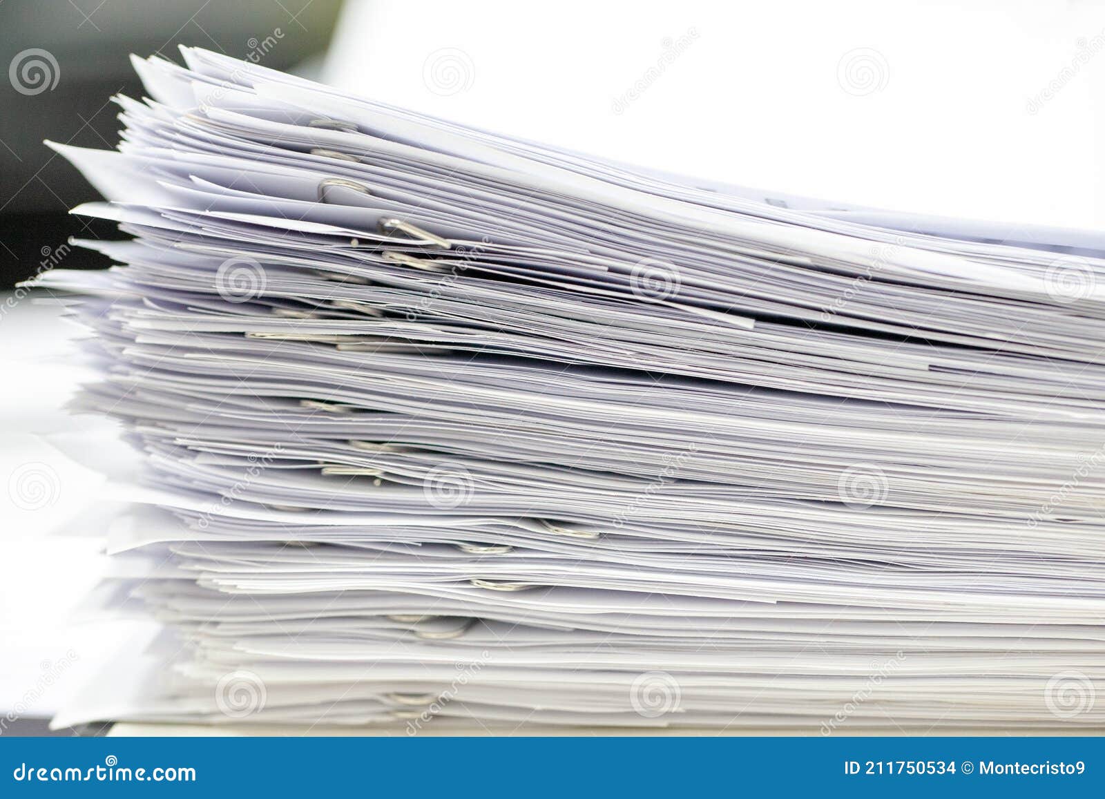 Folder with Office Paper Stack. Procrastination and Paperwork Concept ...