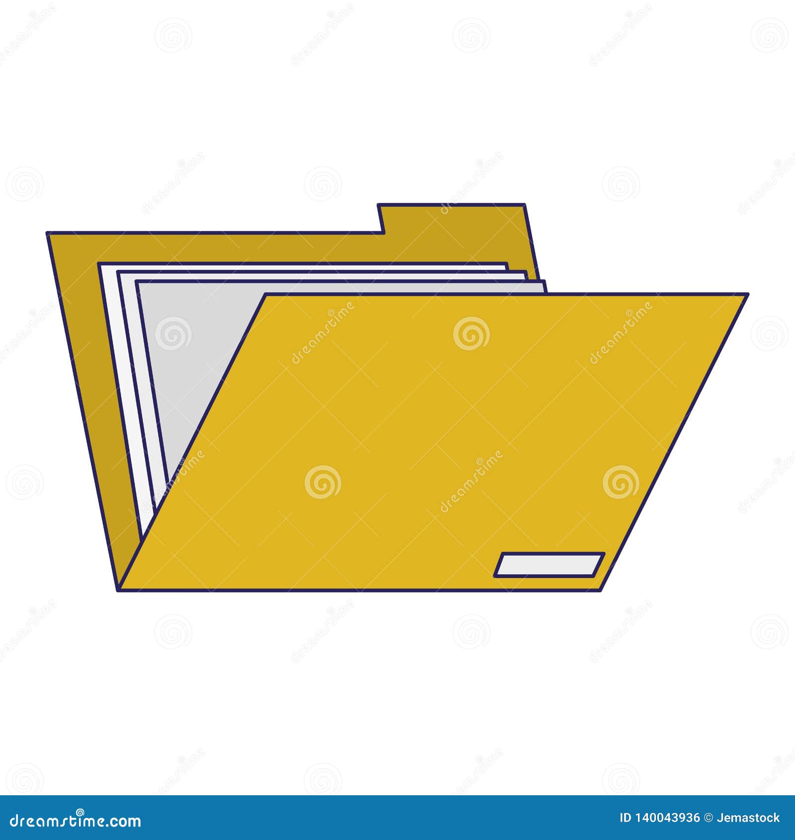 Folder Open File Symbol Blue Lines Stock Vector - Illustration of open ...