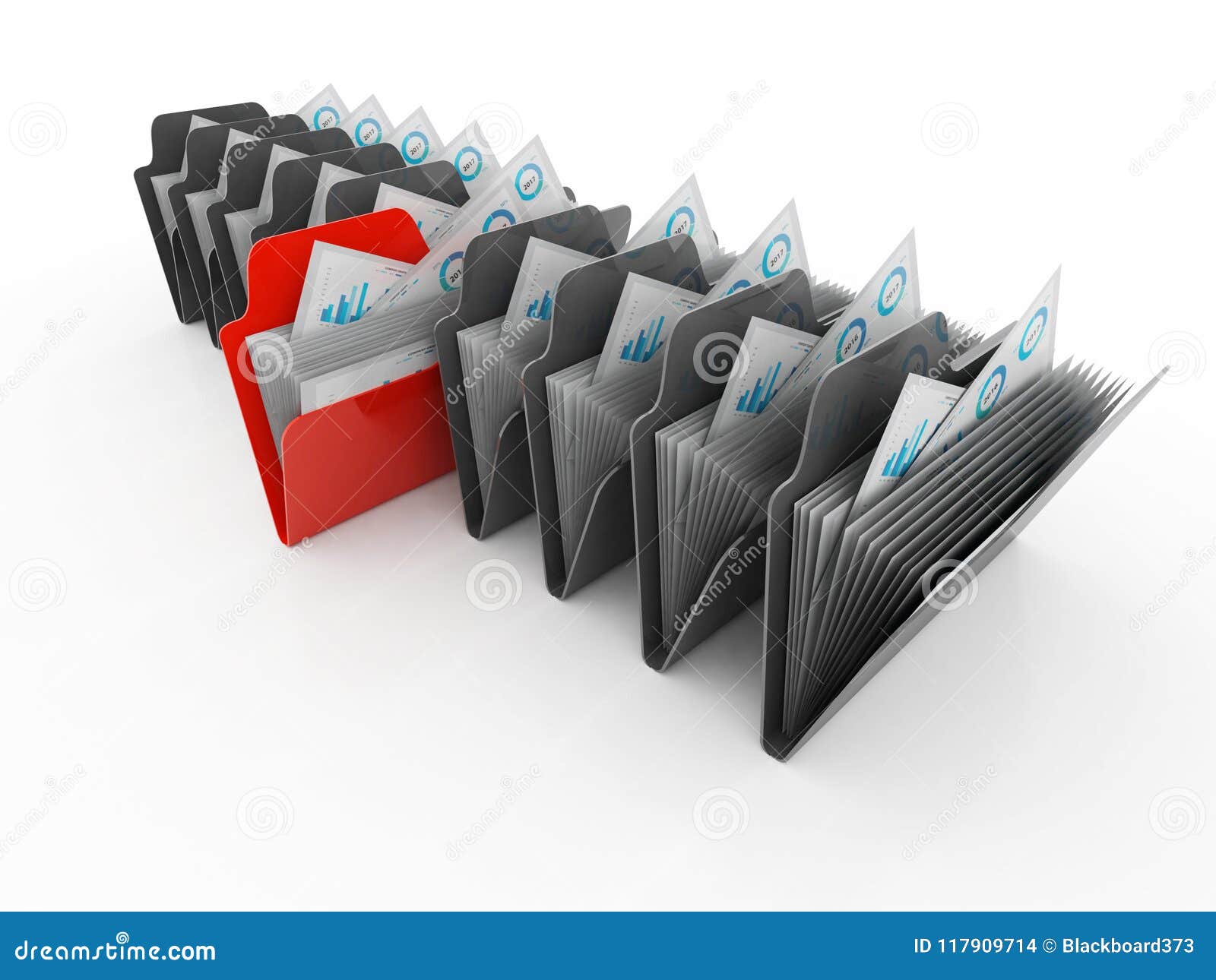 Folder. Open Folder with Papers 3d Render Stock Illustration ...