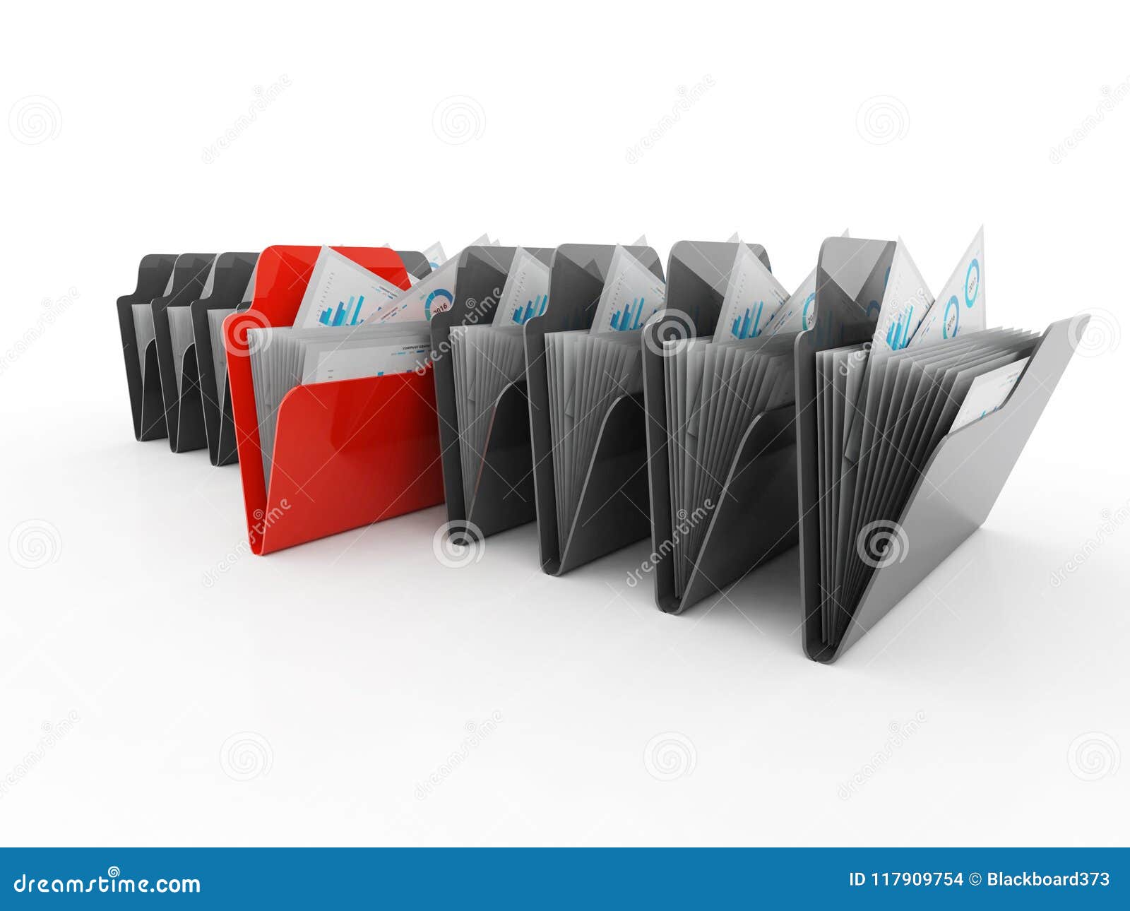 Folder. Open Folder with Papers 3d Render Stock Illustration ...