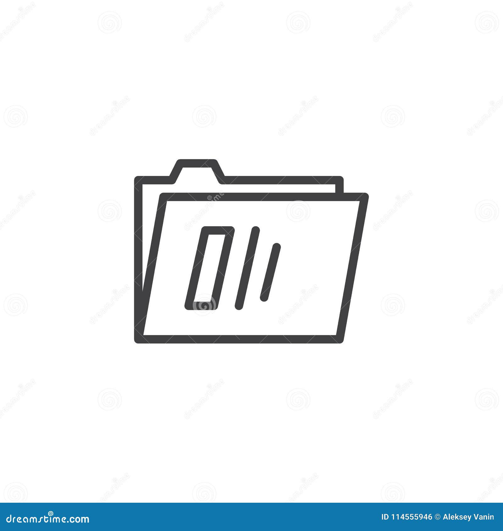 Folder outline icon stock vector. Illustration of paper - 114555946