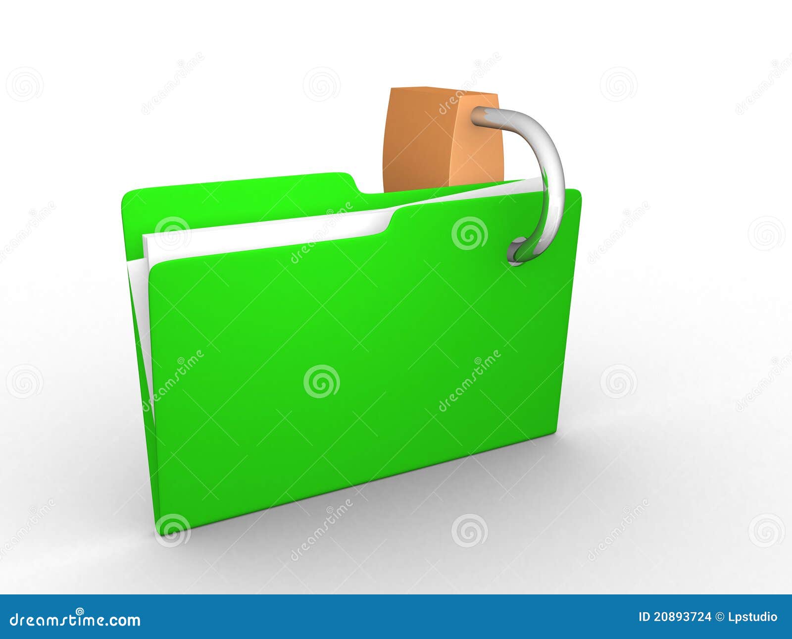 Folder with Paper and Lock. Stock Illustration - Illustration of ...