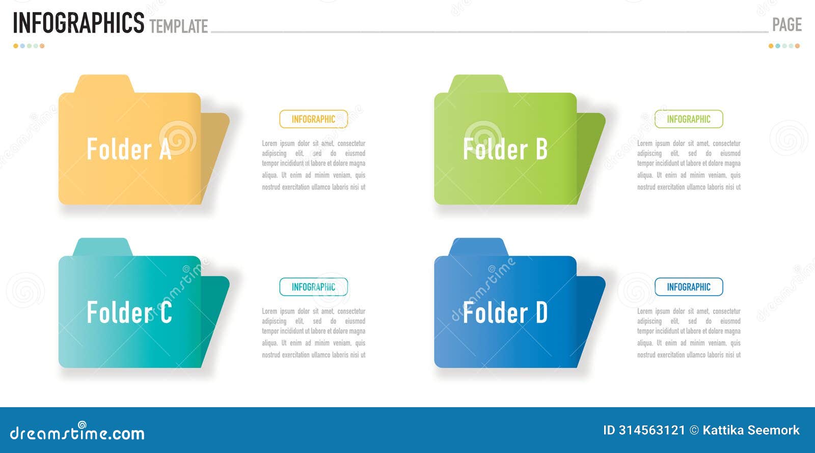 Folder Paper Origami Infographic for Business Presentation Stock Vector ...