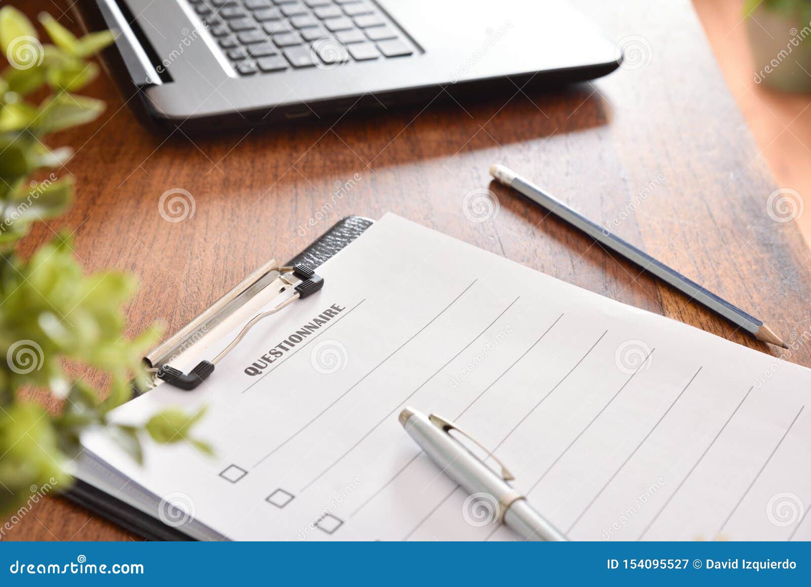 Folder with Paper Questionnaire on Desk Stock Image - Image of ...