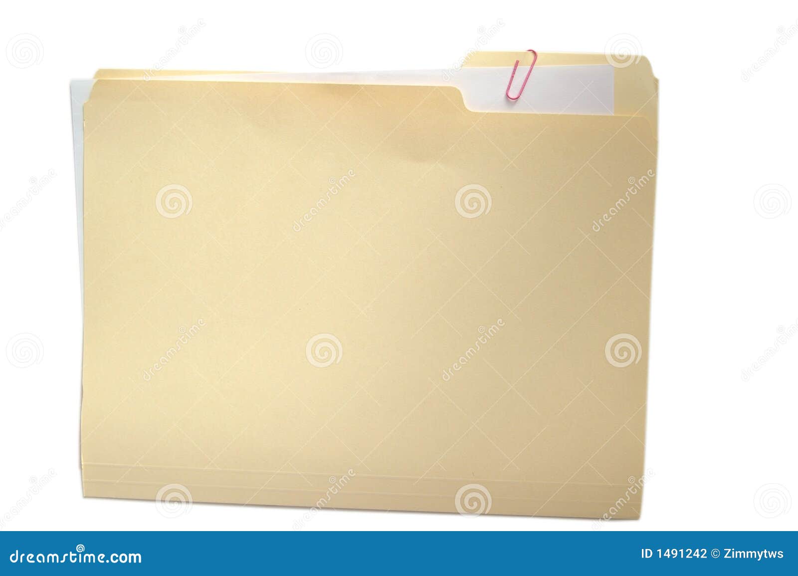 Folder and paper on white stock photo. Image of manilla - 1491242