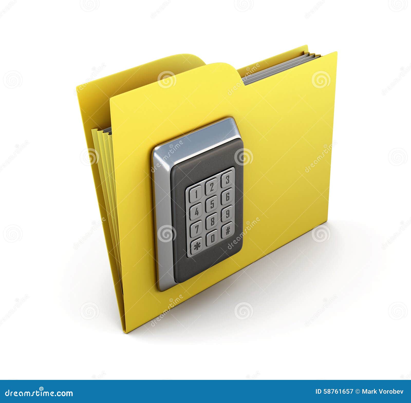 Folder for Papers with a Combination Lock Stock Illustration ...