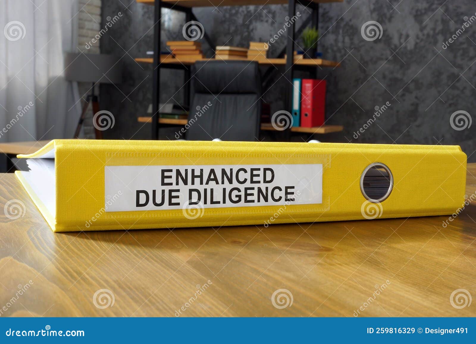 Folder with Papers about Enhanced Due Diligence. Stock Image - Image of ...