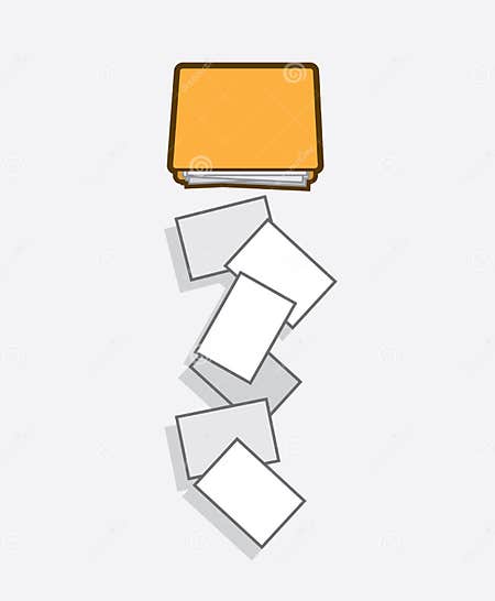 Folder Papers Falling stock vector. Illustration of assistant - 33675406
