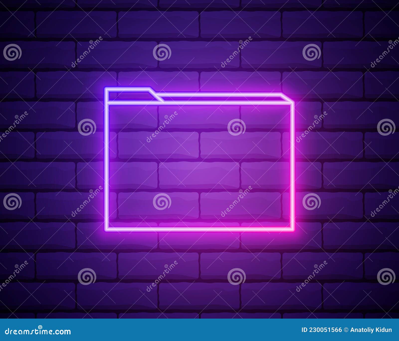 Folder with Papers Neon Sign. Folder with Documents Glowing Icon ...