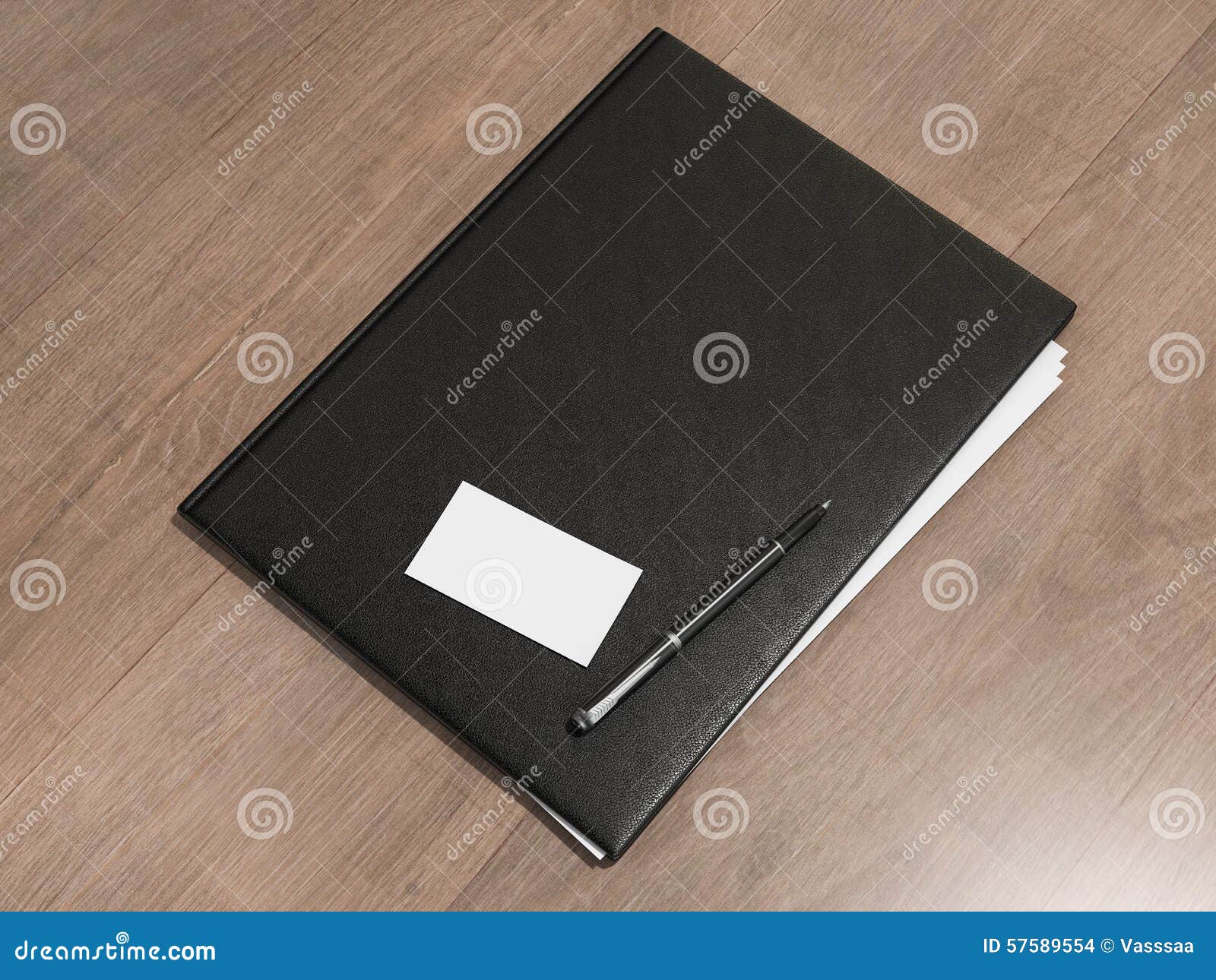 Folder for Papers on a Wooden Texture Stock Illustration - Illustration ...