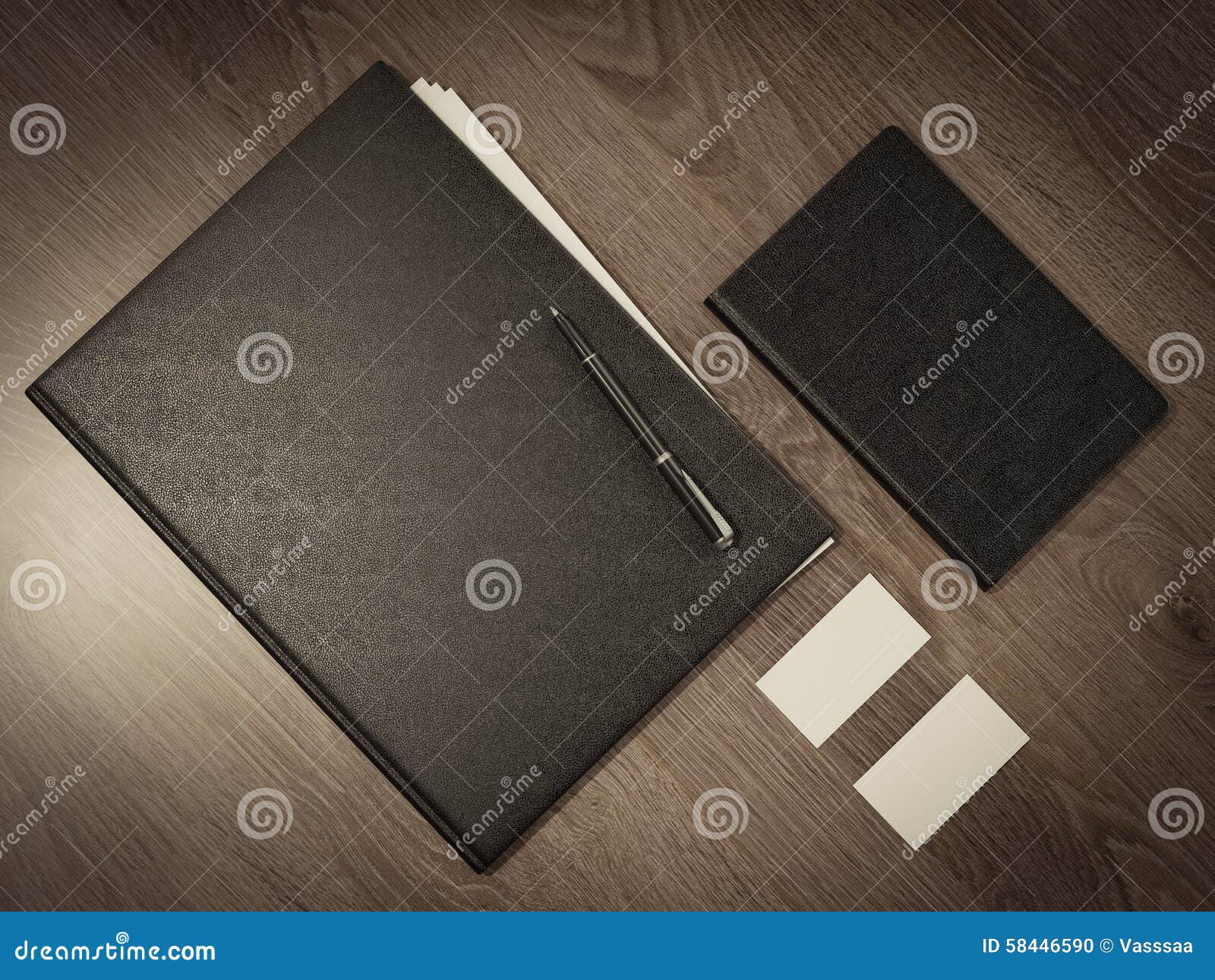 Folder for Papers on a Wooden Texture Stock Illustration - Illustration ...