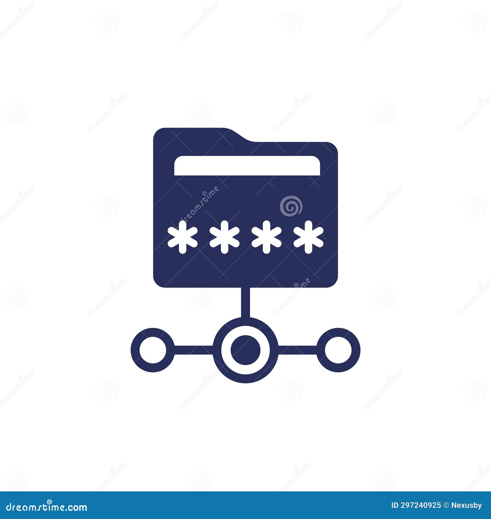 Folder with a Password Icon, Vector Pictogram Stock Illustration ...