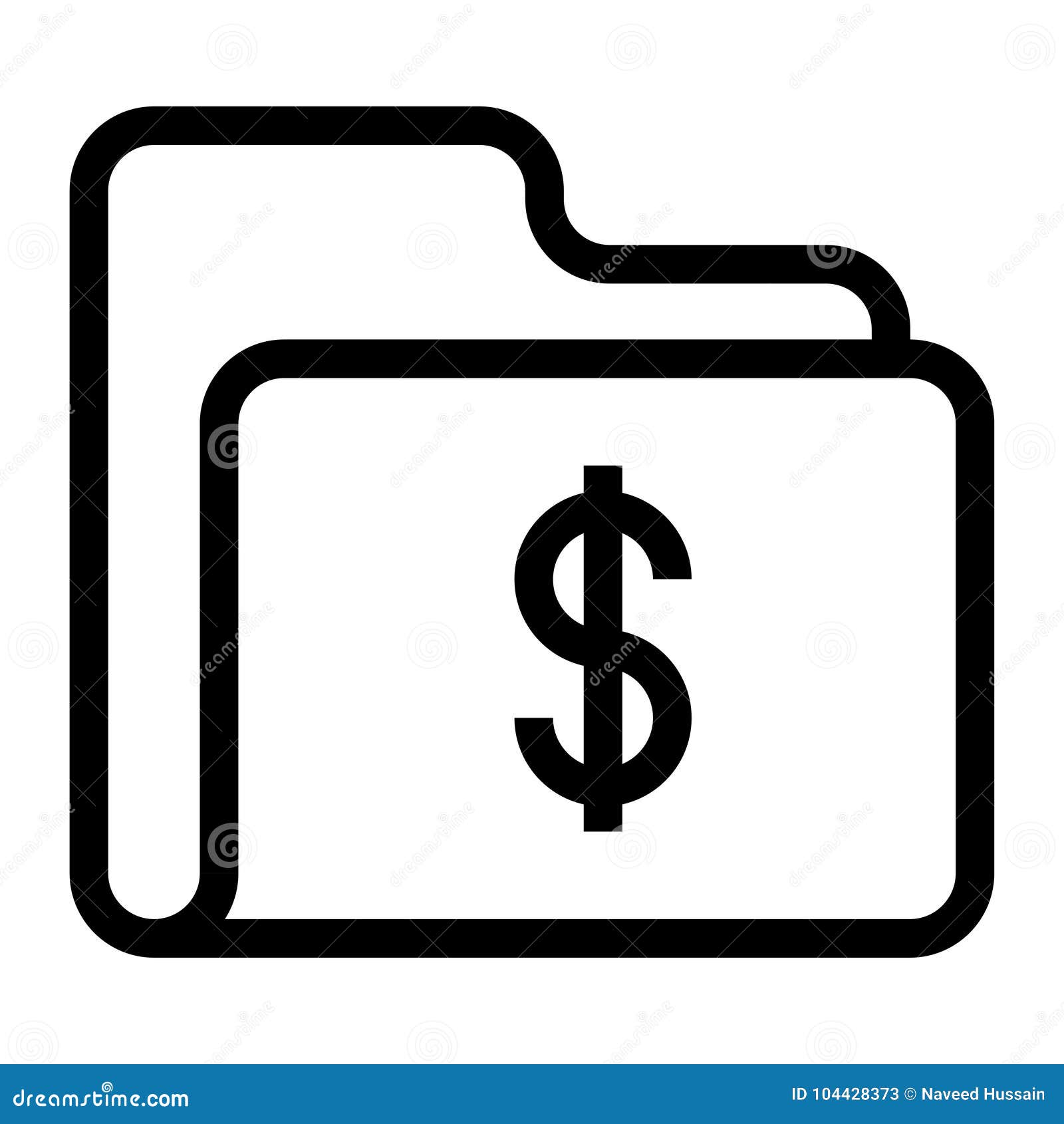 Folder payment Line icon stock illustration. Illustration of premium ...