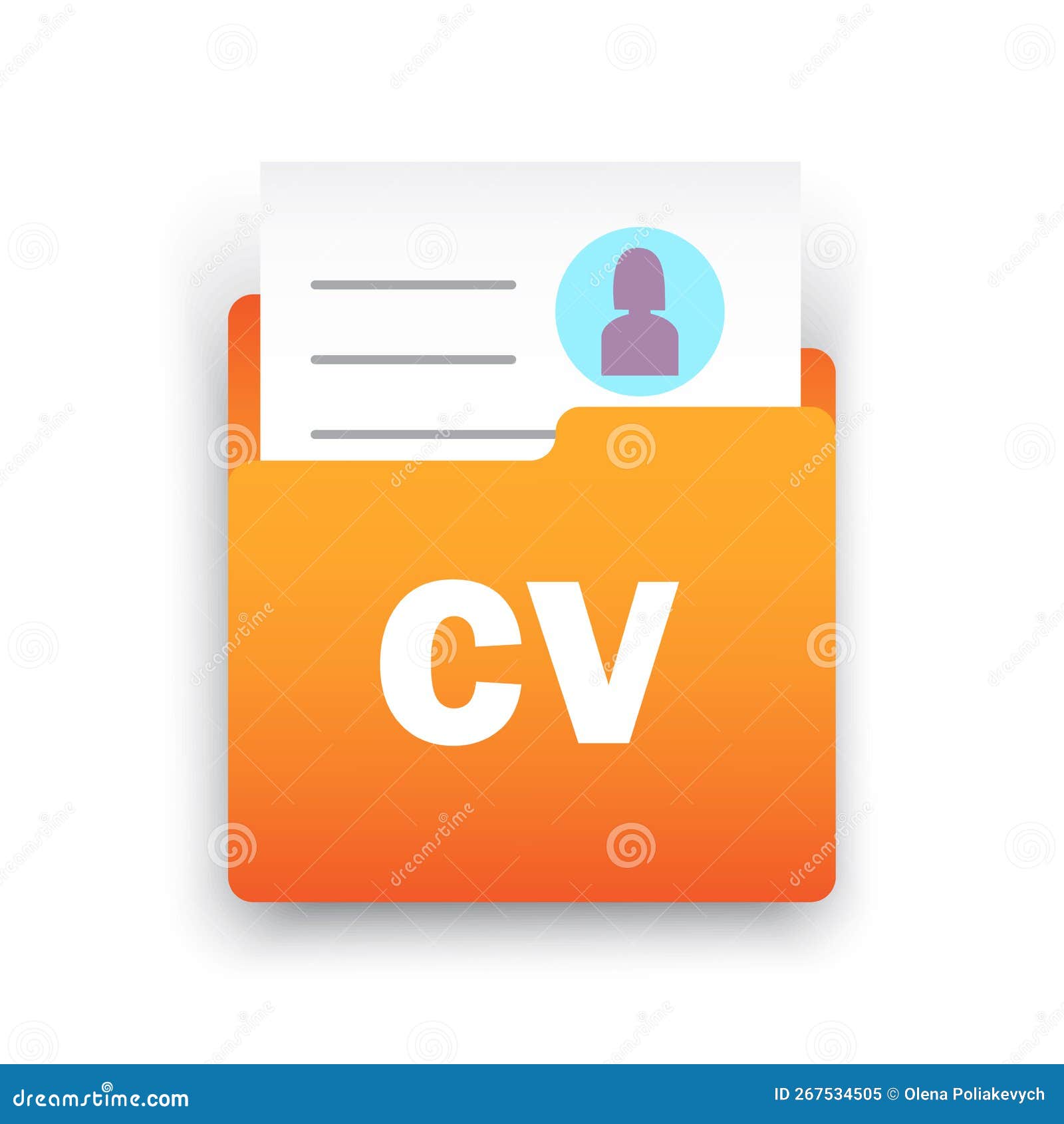 Folder with Personal Files. Resume Cv File. Vector Illustration Stock ...