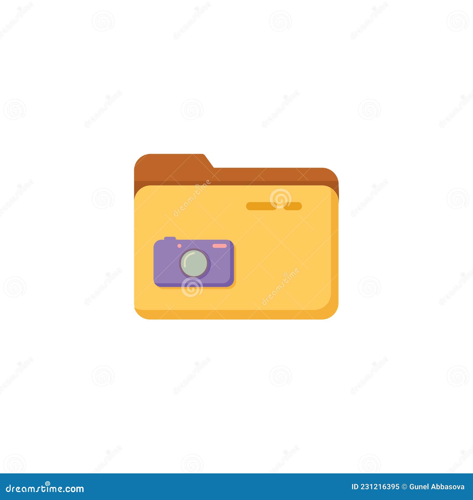 Folder with Photo Files Clipart. Folder Colorful Flat Icon Stock Vector ...