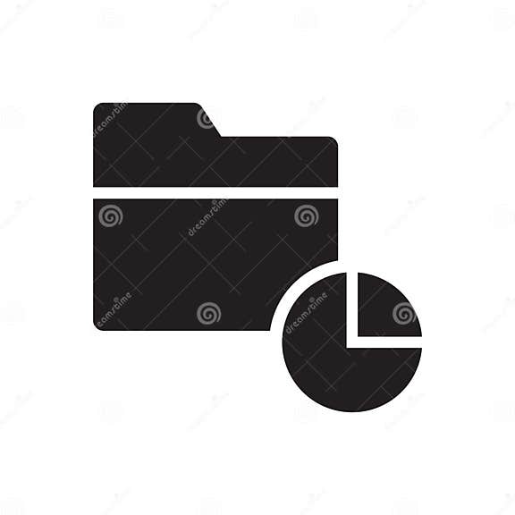 Folder Pie Chart Icon - Folder Graph Report Icon Stock Illustration ...