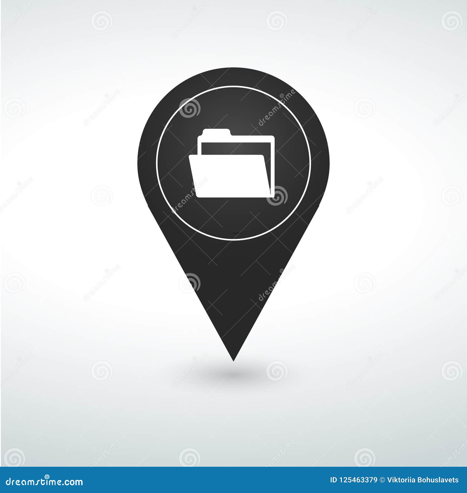 Folder Pin Map Pin Icon on a White Background Stock Illustration ...