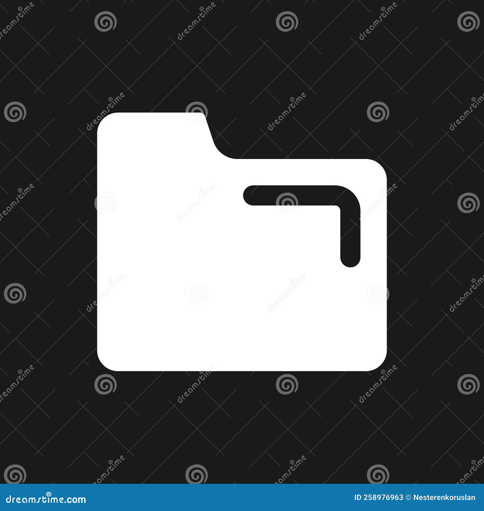 Folder Pixel Dark Mode Glyph Ui Icon Stock Vector - Illustration of ...