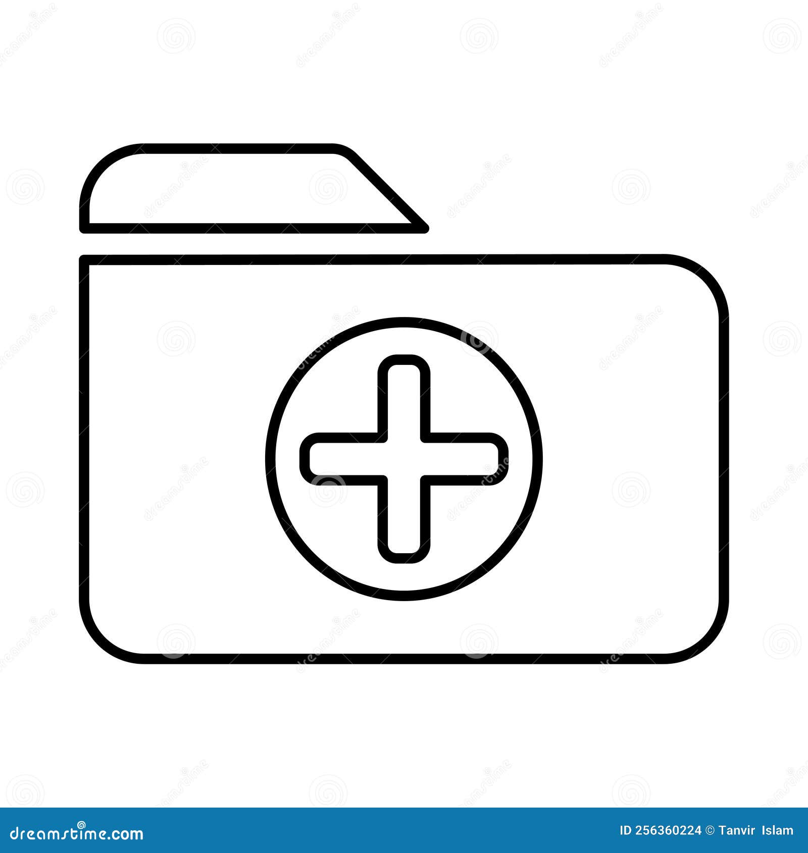 Folder plus icon stock vector. Illustration of icon - 256360224