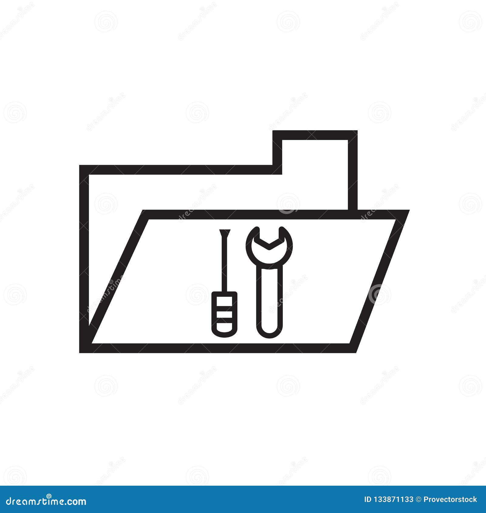 Folder preferences icon stock vector. Illustration of concept - 133871133