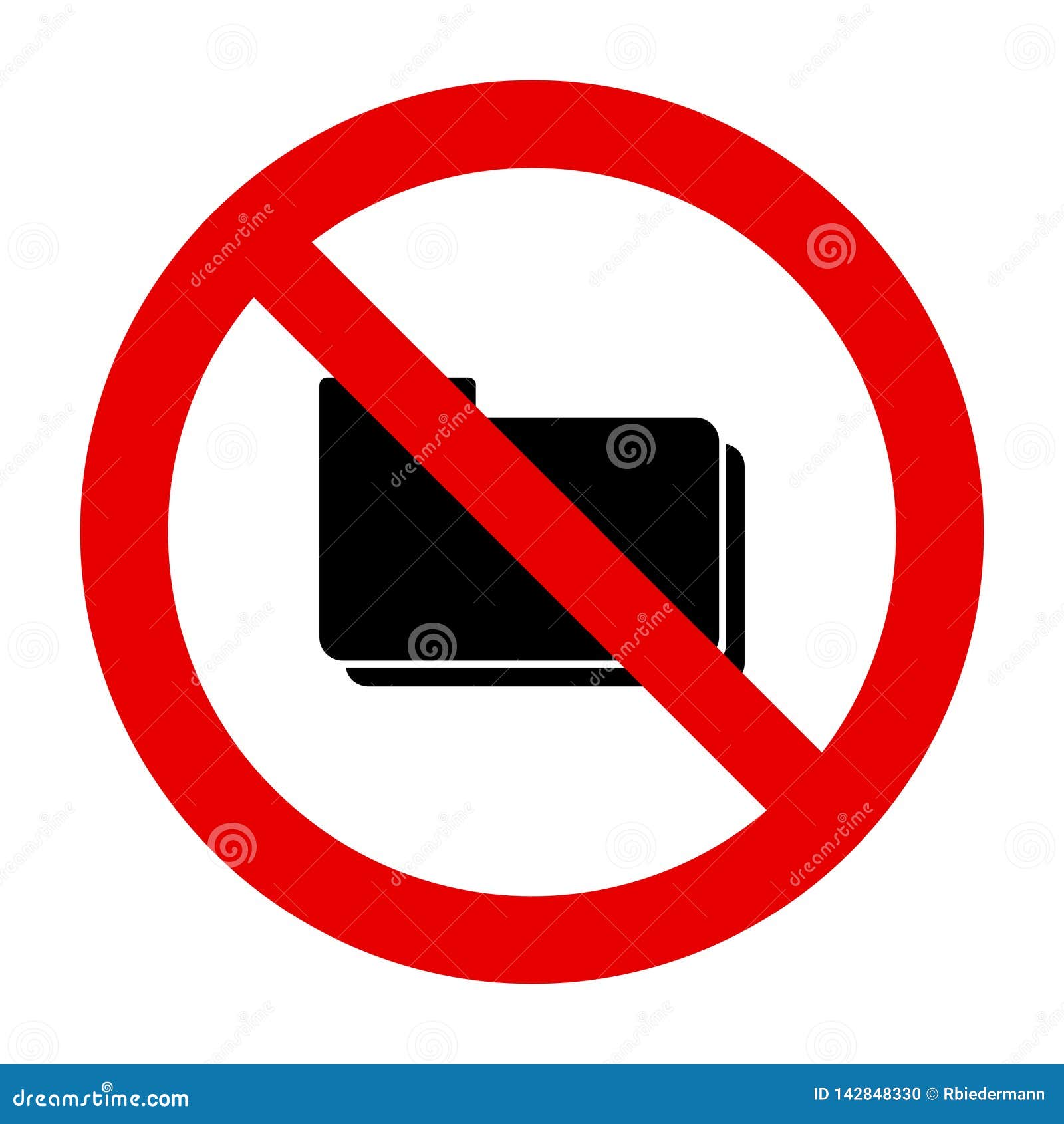 Folder and Prohibition Sign Stock Vector - Illustration of symbol ...