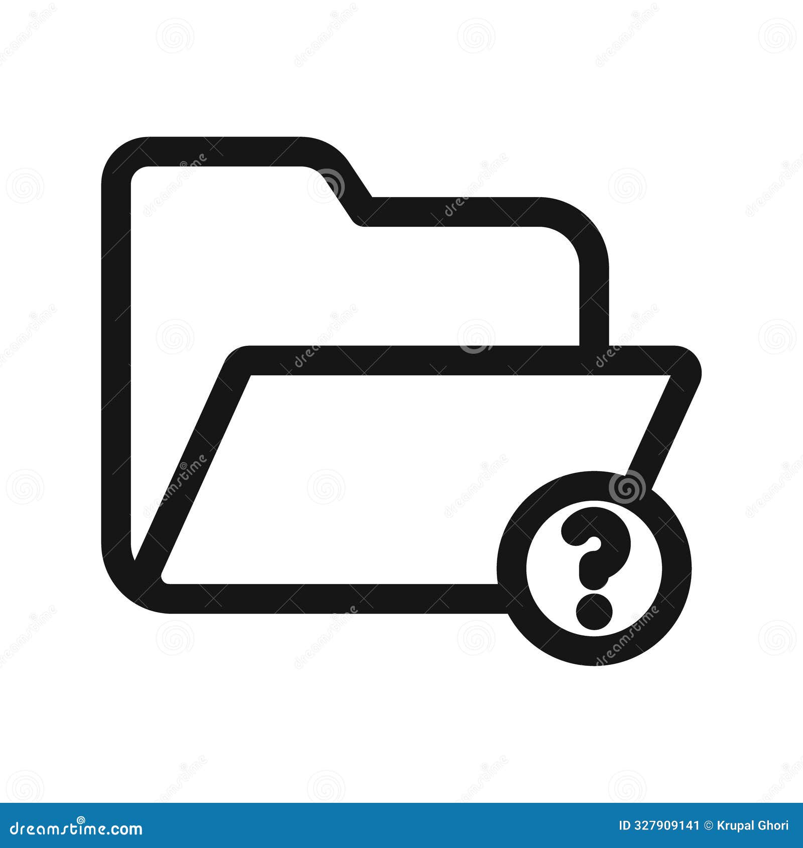 Folder With Questionmark Icon Black And White Vector Outline Sign ...