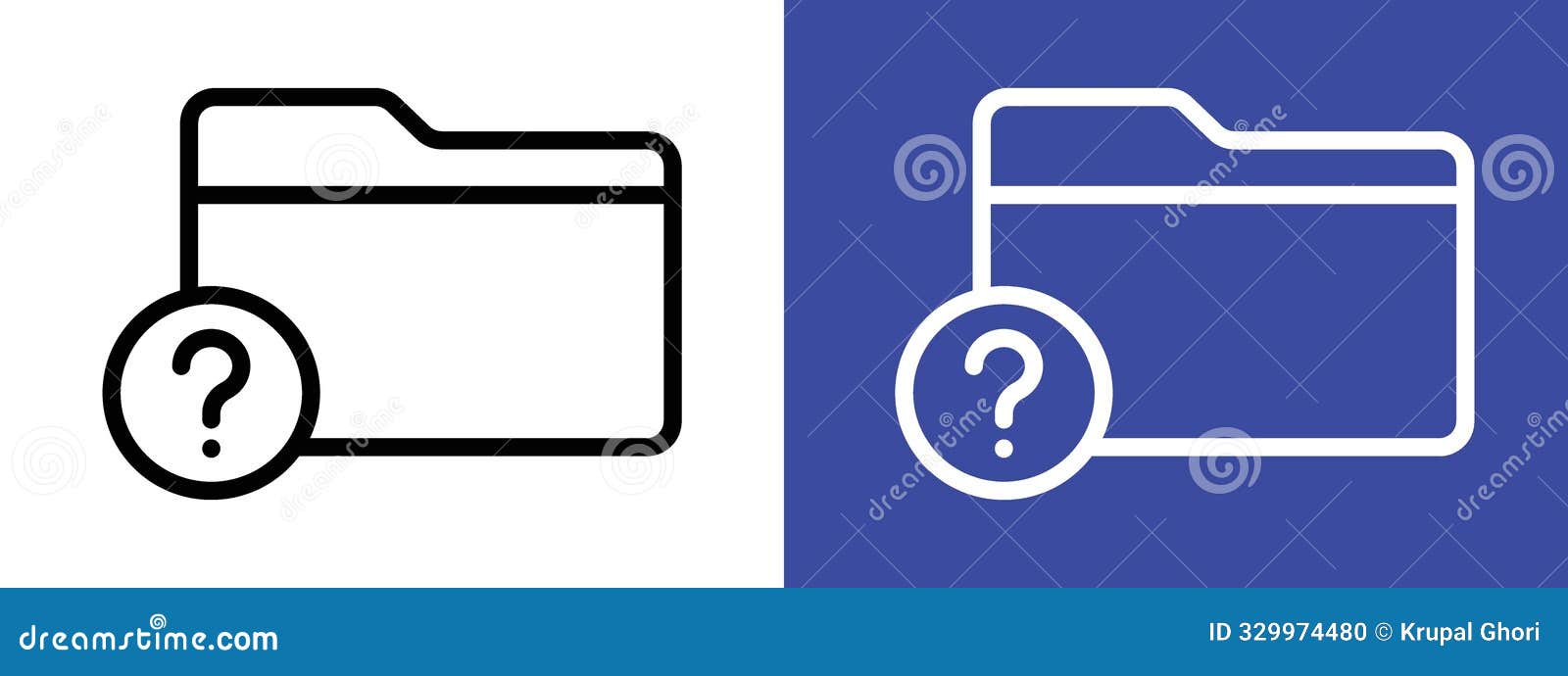 Folder with Questionmark Icon Logo Sign Set Vector Outline Stock ...