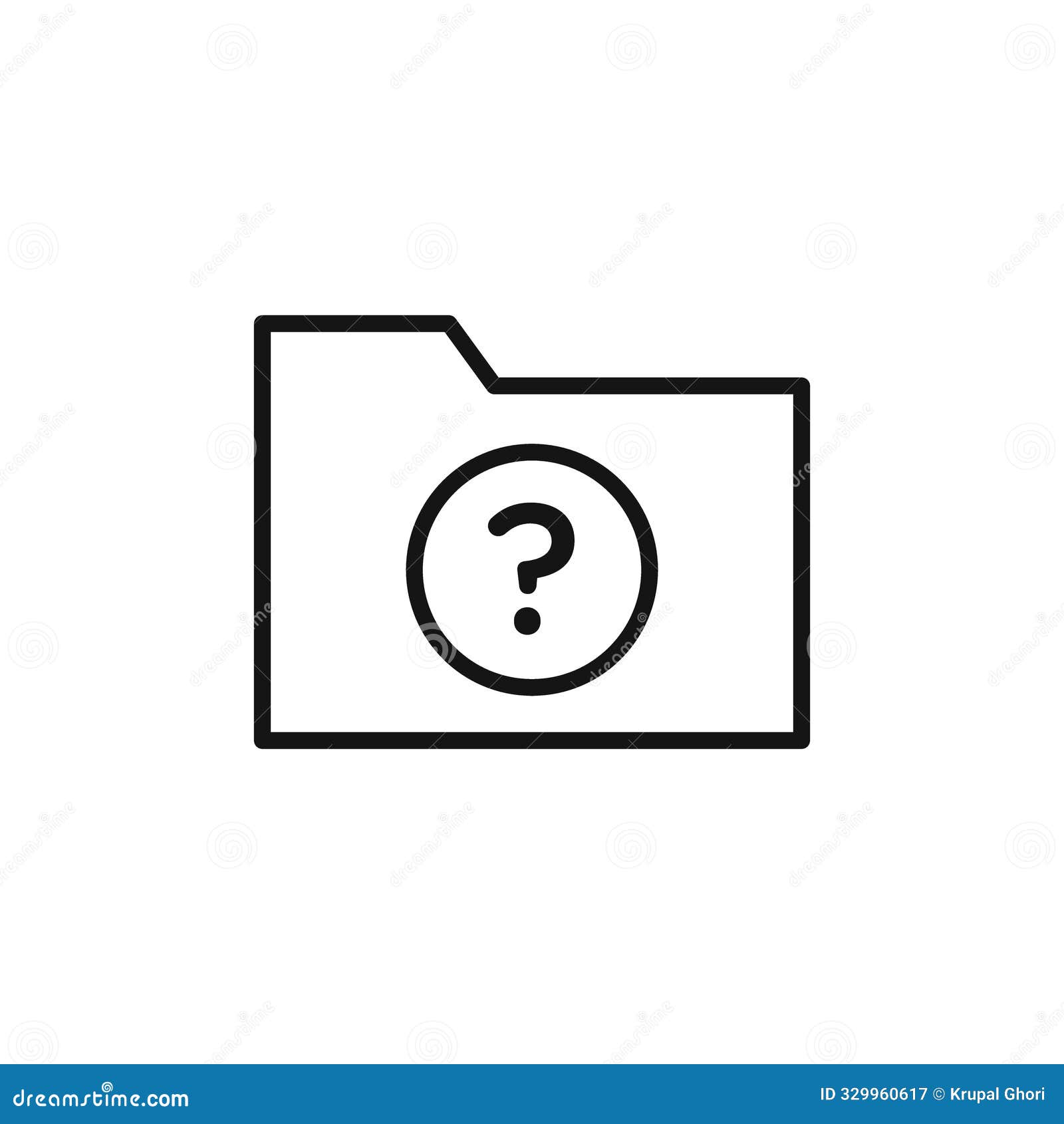 Folder with Questionmark Icon Logo Sign Vector Outline Stock ...