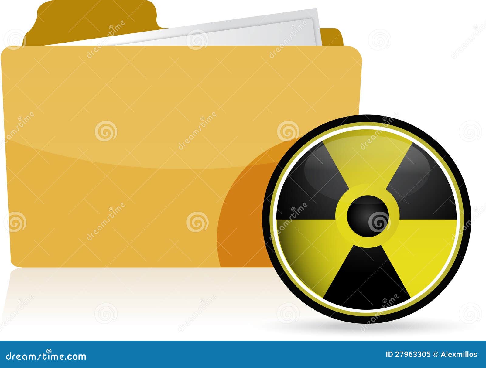 Folder And Radioactive Symbol Royalty-Free Cartoon | CartoonDealer.com ...