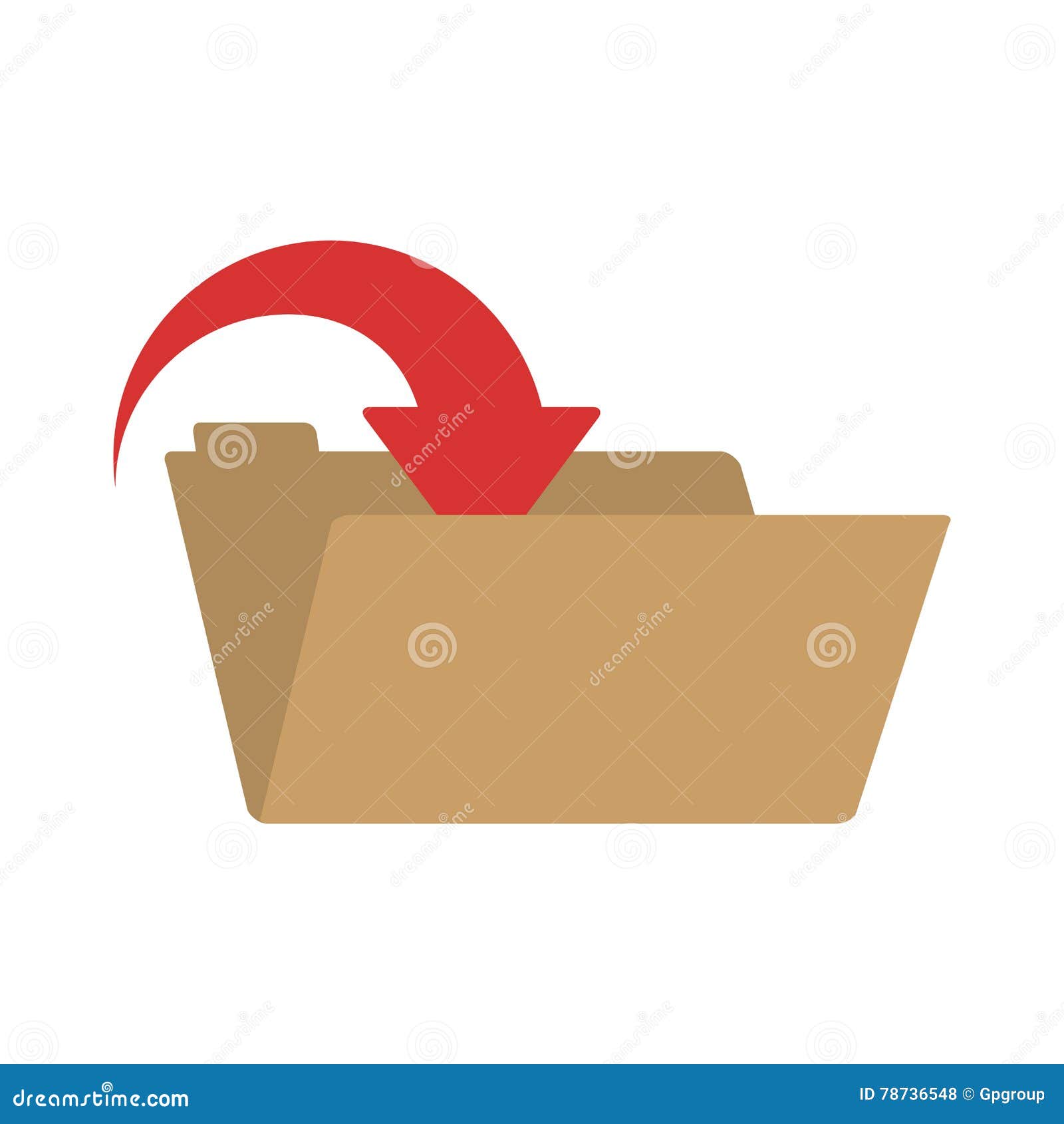 Folder with Red Arrow Inside Stock Vector - Illustration of folded ...