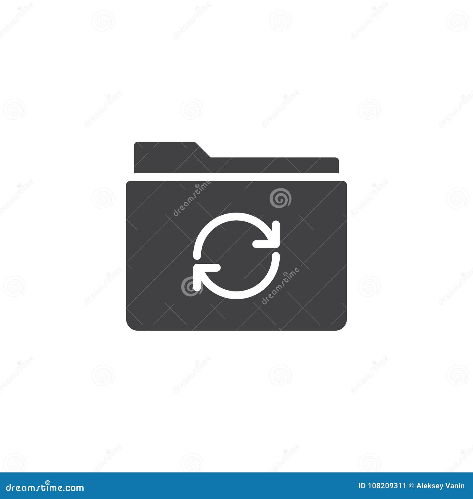 Folder refresh icon vector stock vector. Illustration of data - 108209311