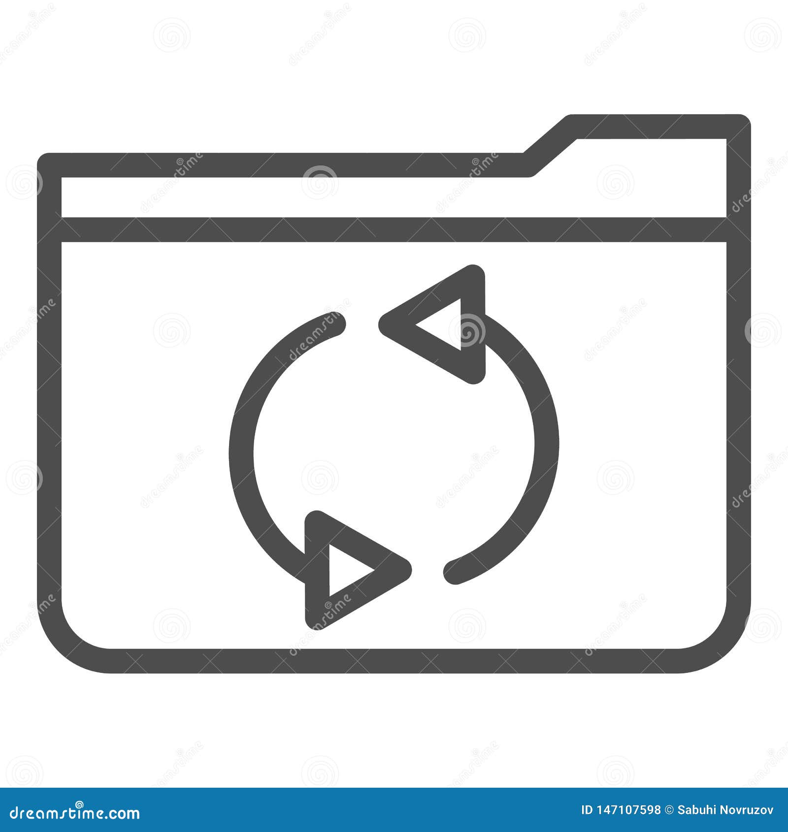 Folder Refresh Line Icon. Update Folder Vector Illustration Isolated on ...